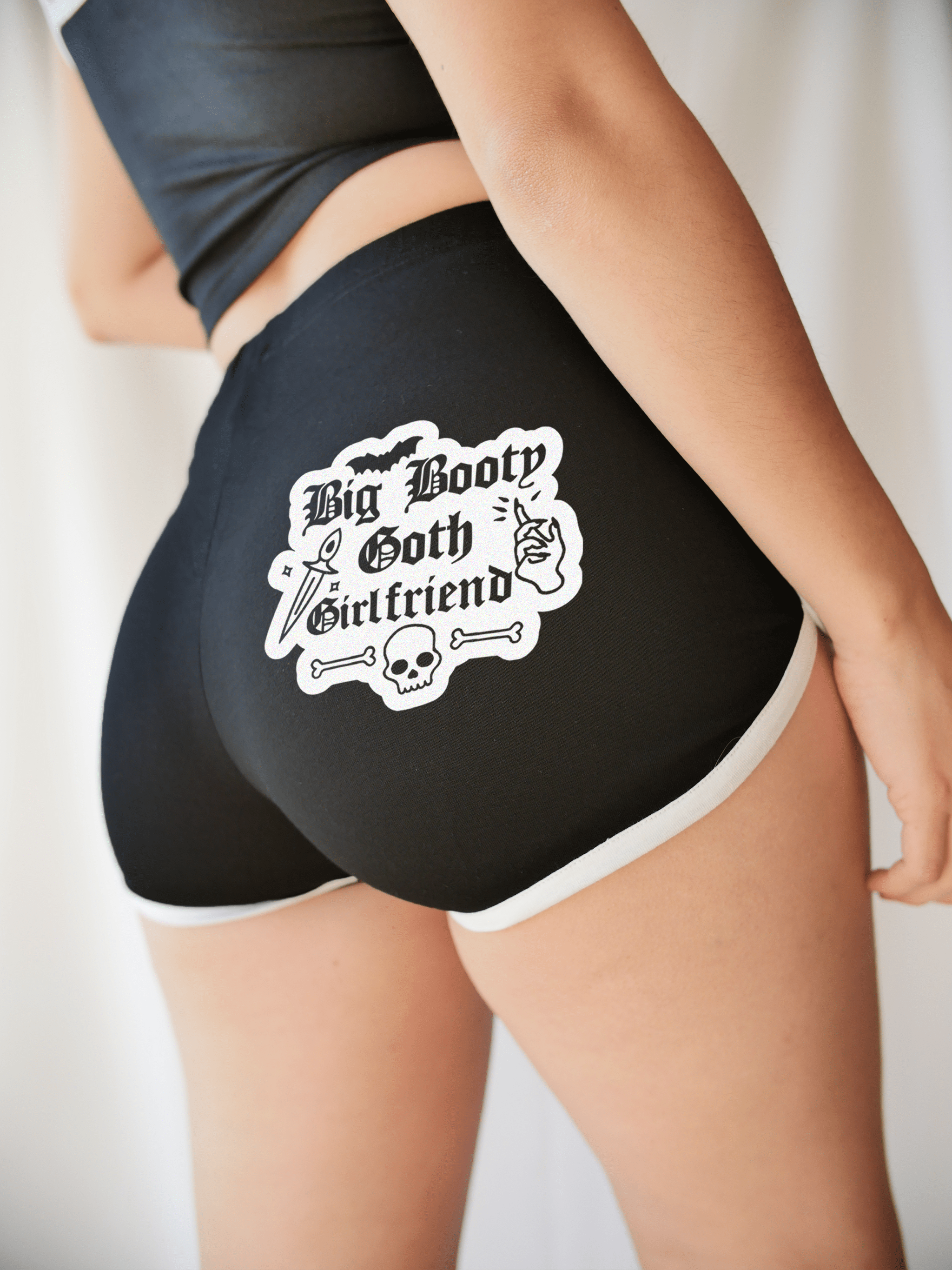 PixelThat | Women's Dolphin Shorts | Running Shorts | Big Booty Goth